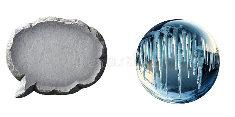 Creative Clash of Cold Reflections and Sculpted Expression in Art Stock ...