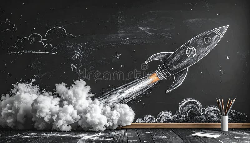 997 Chalkboard Rocket Sketch Stock Photos - Free & Royalty-Free Stock ...