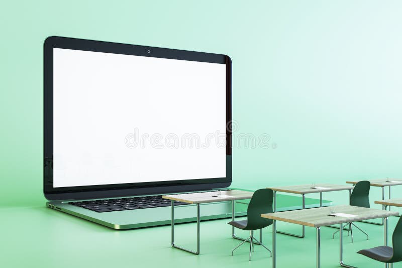 Online Education, E-learning and Courses Concept with Perspective View ...