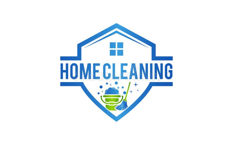Creative Cleaning Home Services Concept Logo Design Template Stock ...