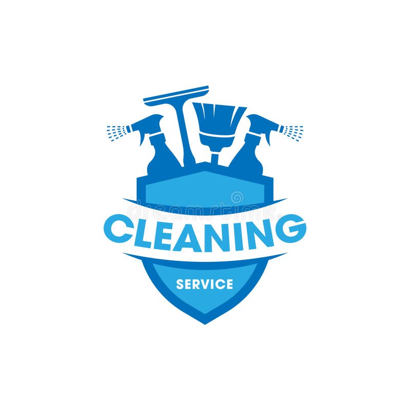 Creative Cleaning Service Logo Isolated on Shield Emblem Stock Vector ...