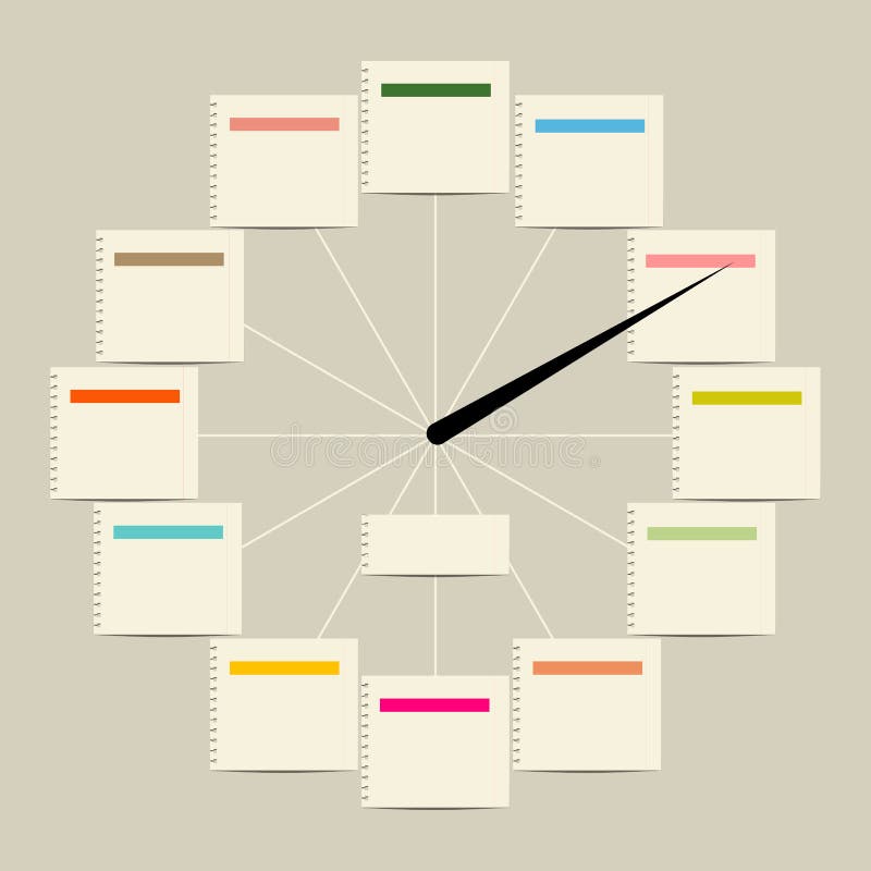 Creative Clock Design with Stickers for Your Text Stock Vector ...