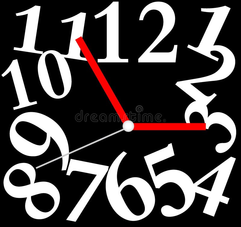 Creative Clock Face Design. Stock Vector - Illustration of hour, month ...