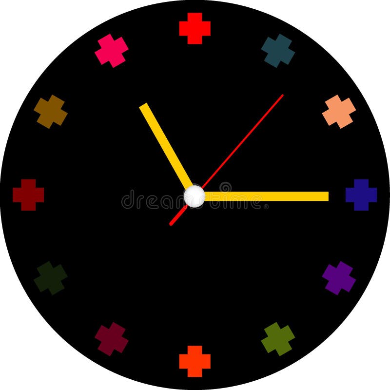Creative Clock Face Design. Stock Vector - Illustration of hour, month ...