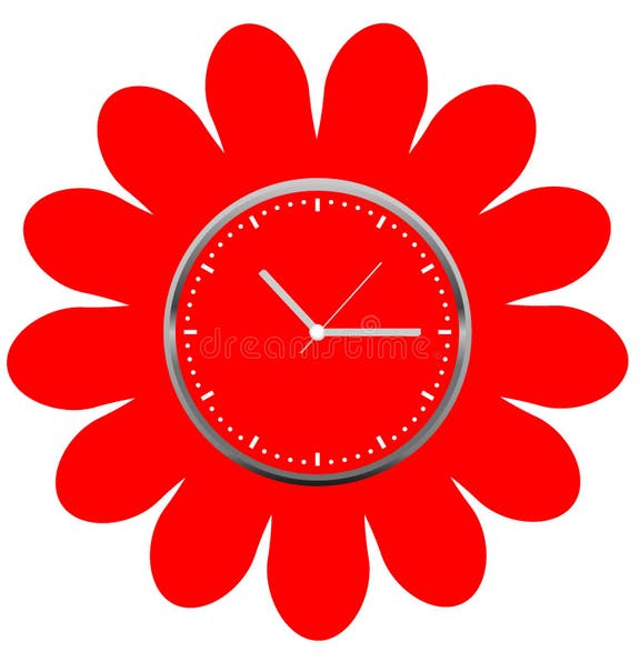 Creative Clock Face Flower Design. Stock Vector - Illustration of hour ...
