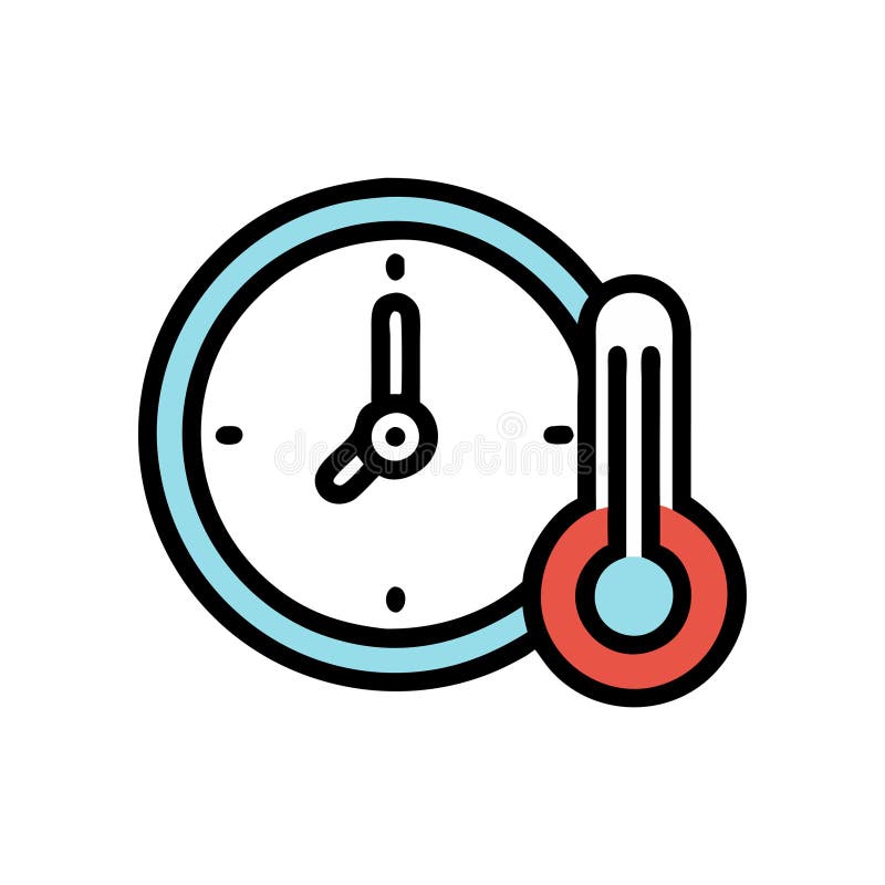 Creative Clock with Thermometer Design Icon Stock Illustration ...