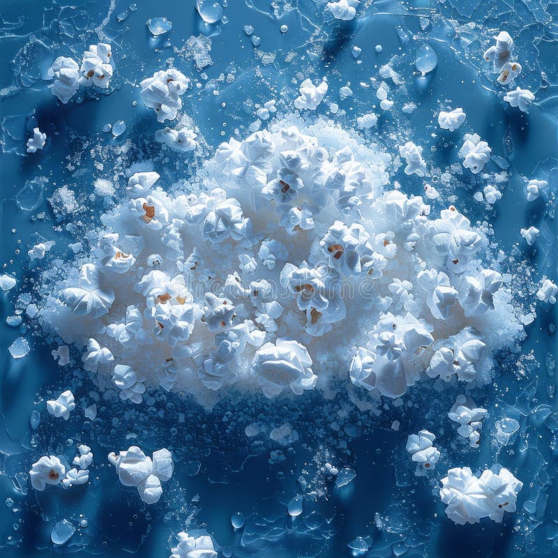 Creative Close-up of a Small Cloud-like Formation Made from Popcorn on ...