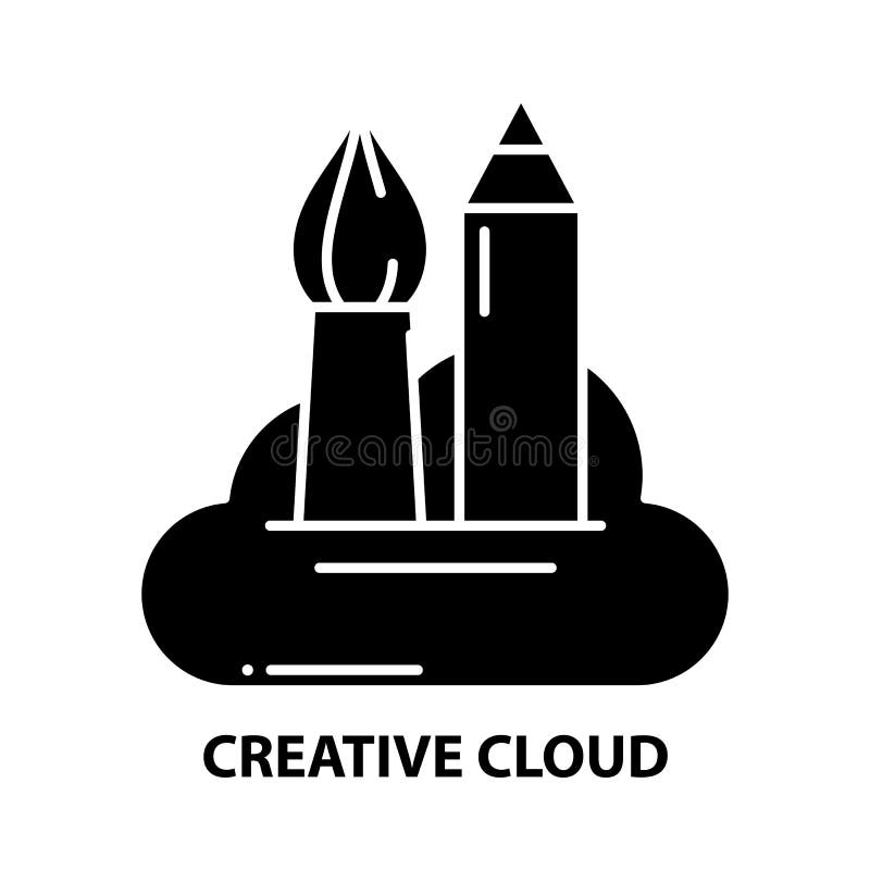 Creative Cloud Icon, Black Vector Sign with Editable Strokes, Concept ...
