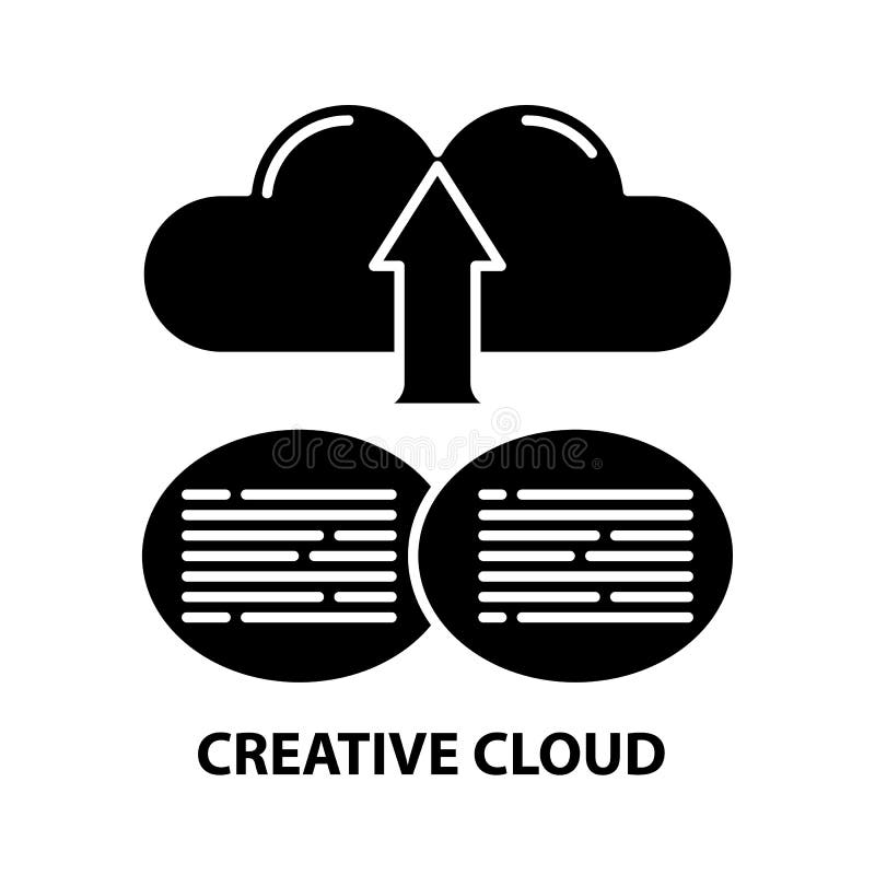 Creative Cloud Icon, Black Vector Sign with Editable Strokes, Concept ...