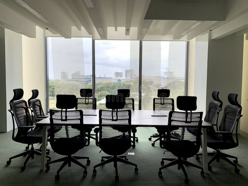 Creative Co Working Space Office Center with Black Chair,cream Table ...