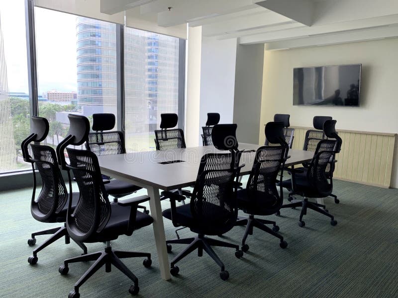 Creative Co Working Space Office Center with Black Chair,cream Table ...