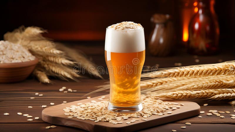 Creative Cocktail with Oatmeal on a White Table Setting Stock ...