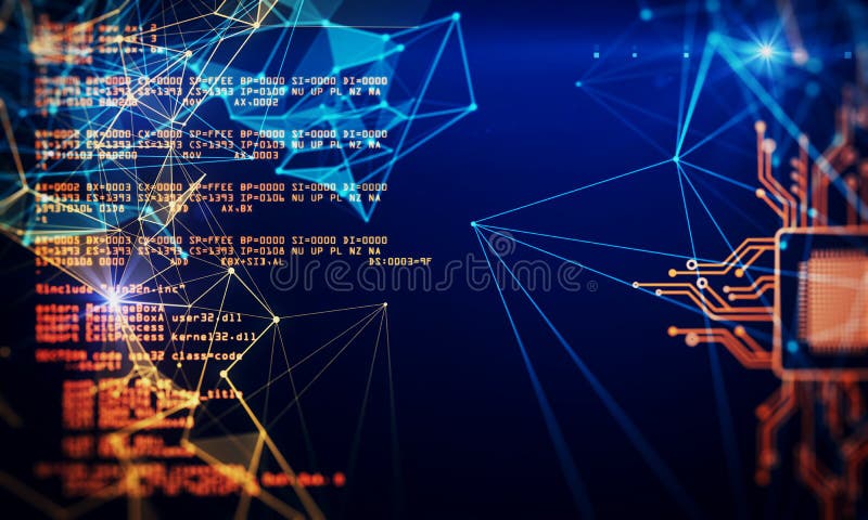 Creative coding backdrop stock illustration. Illustration of internet ...