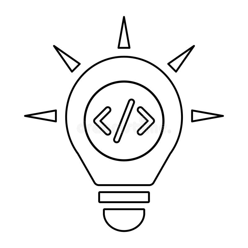 Creative Coding Icon in Outline Style Stock Vector - Illustration of bangladesh, code: 389133336