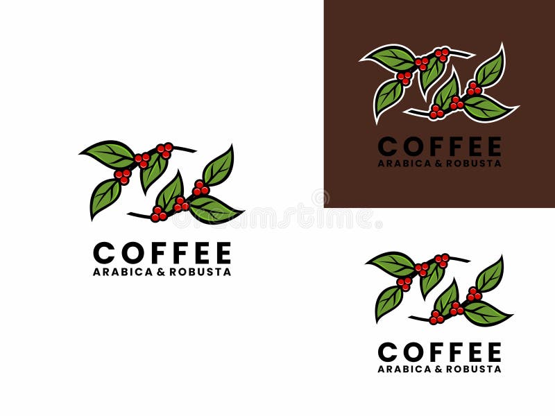 Creative Coffee Plant Logo Design Vector Template Stock Vector ...