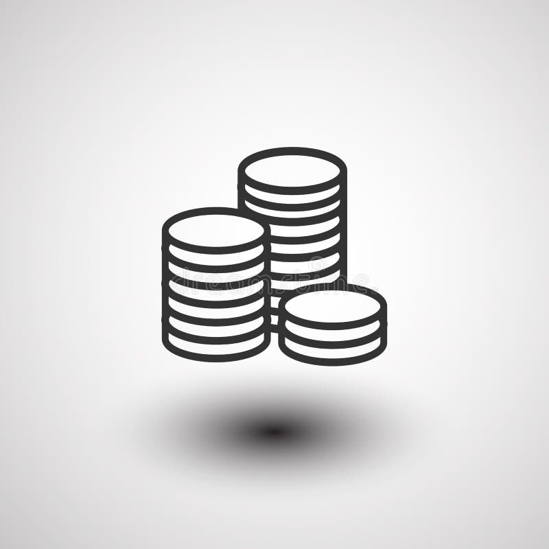 Creative Coin Icon Design in Black Color. Stock Vector - Illustration ...