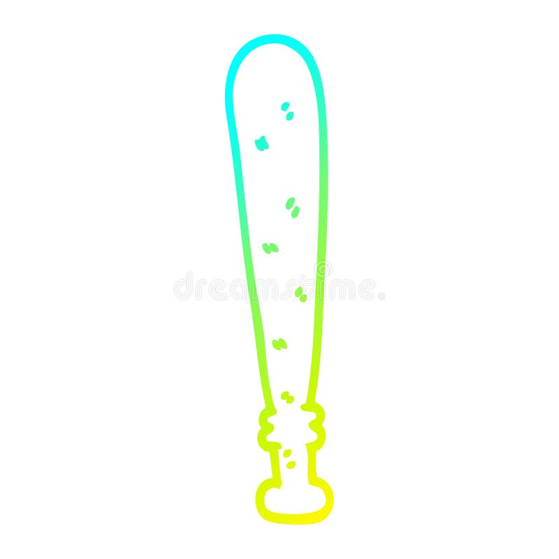 A Creative Cold Gradient Line Drawing Cartoon Baseball Bat Stock Vector ...