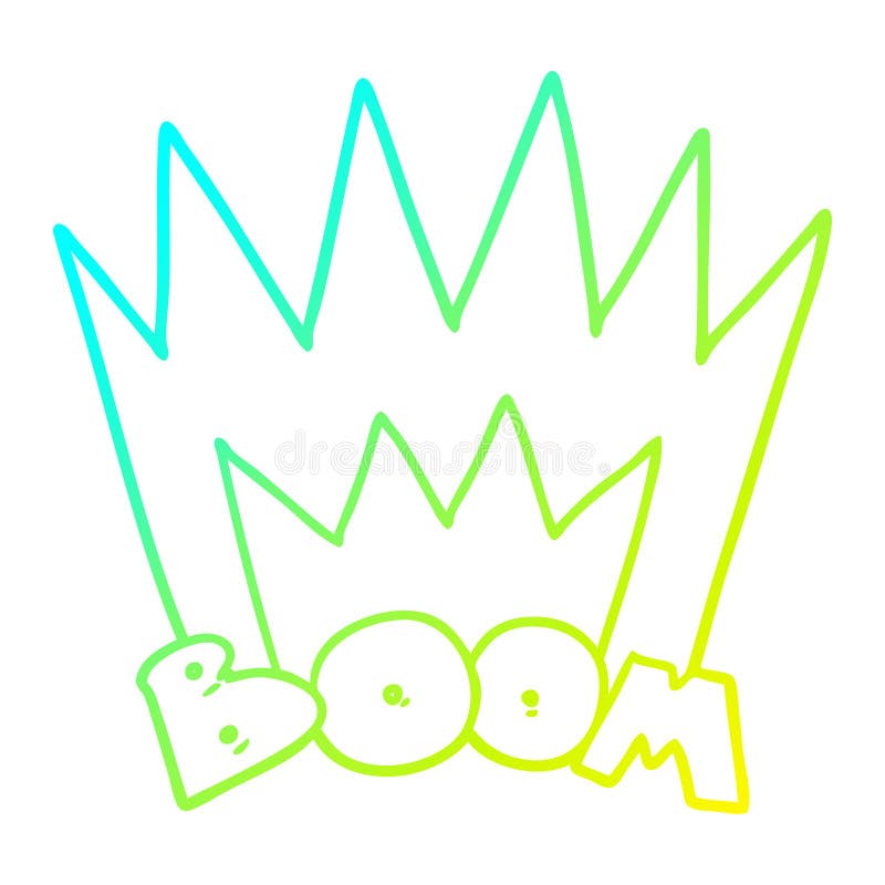 A Creative Cold Gradient Line Drawing Cartoon Boom Sign Stock Vector ...