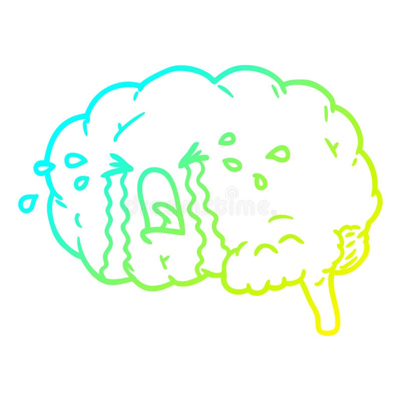 Brain Crying, Emotion Disorder Stock Vector - Illustration of funny ...