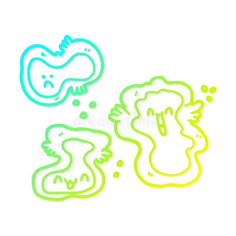 A Creative Cold Gradient Line Drawing Cartoon Cells Stock Vector ...