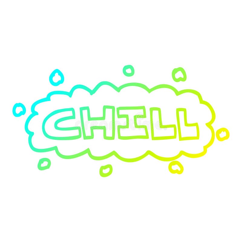 A Creative Cold Gradient Line Drawing Cartoon Chill Symbol Stock Vector ...