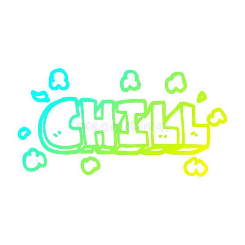 A Creative Cold Gradient Line Drawing Cartoon Chill Symbol Stock Vector ...