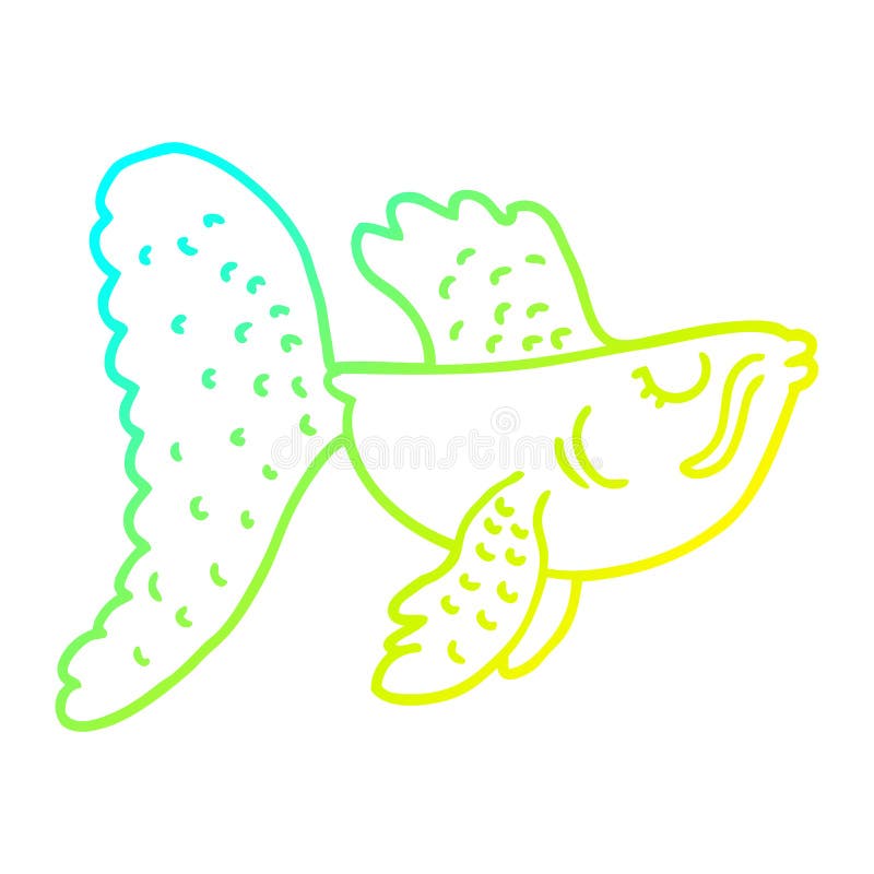 A Creative Cold Gradient Line Drawing Cartoon Chinese Fighting Fish ...