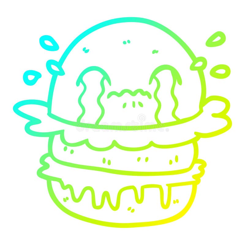 Crying Burger Character Fast Food Stock Vector - Illustration of burger ...
