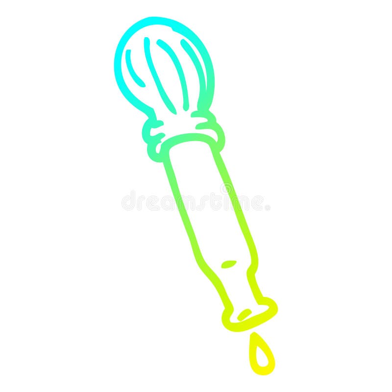 A Creative Cold Gradient Line Drawing Cartoon Dripping Pipette Stock ...