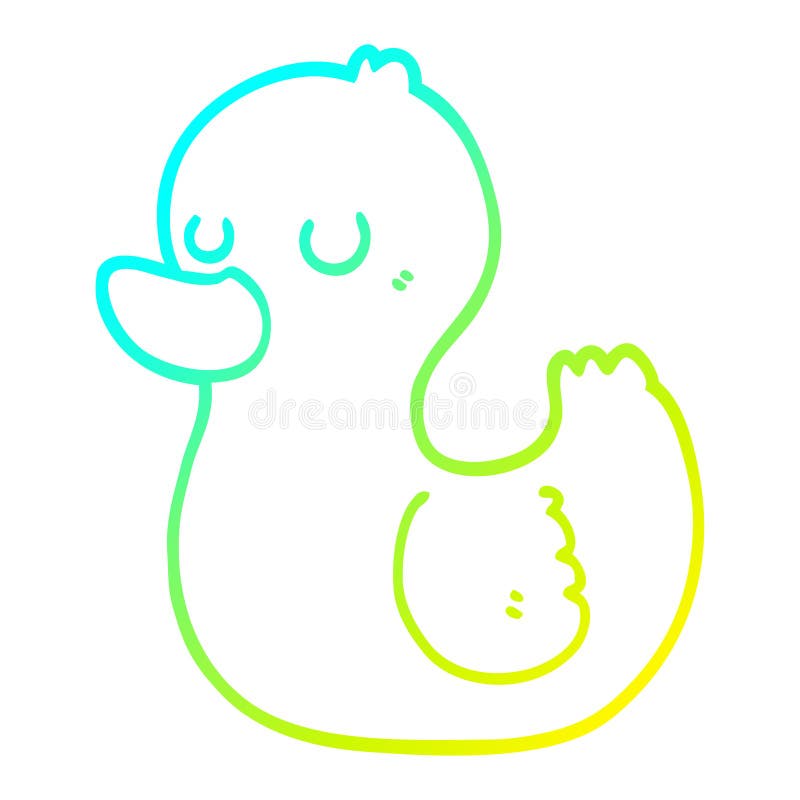 A Creative Cold Gradient Line Drawing Cartoon Duck Stock Vector ...
