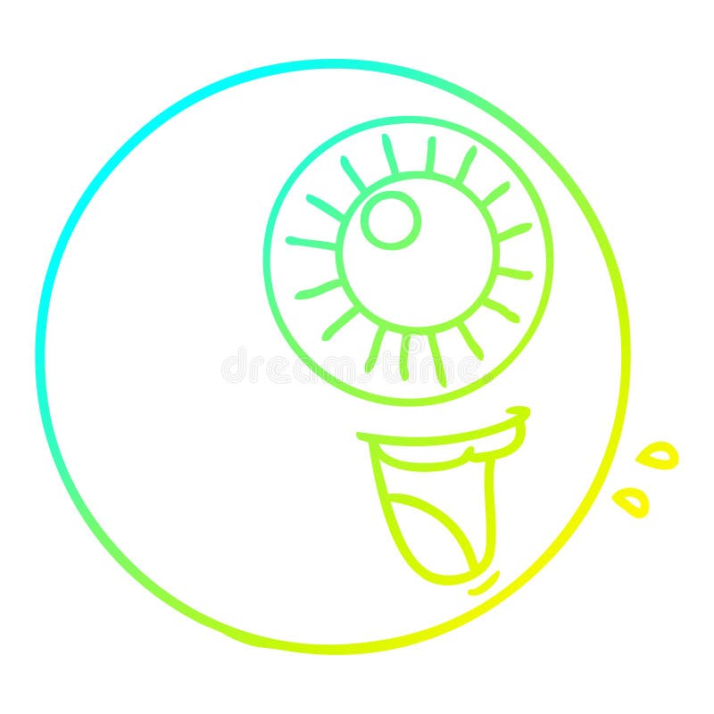 A Creative Cold Gradient Line Drawing Cartoon Eyeball Laughing Stock ...