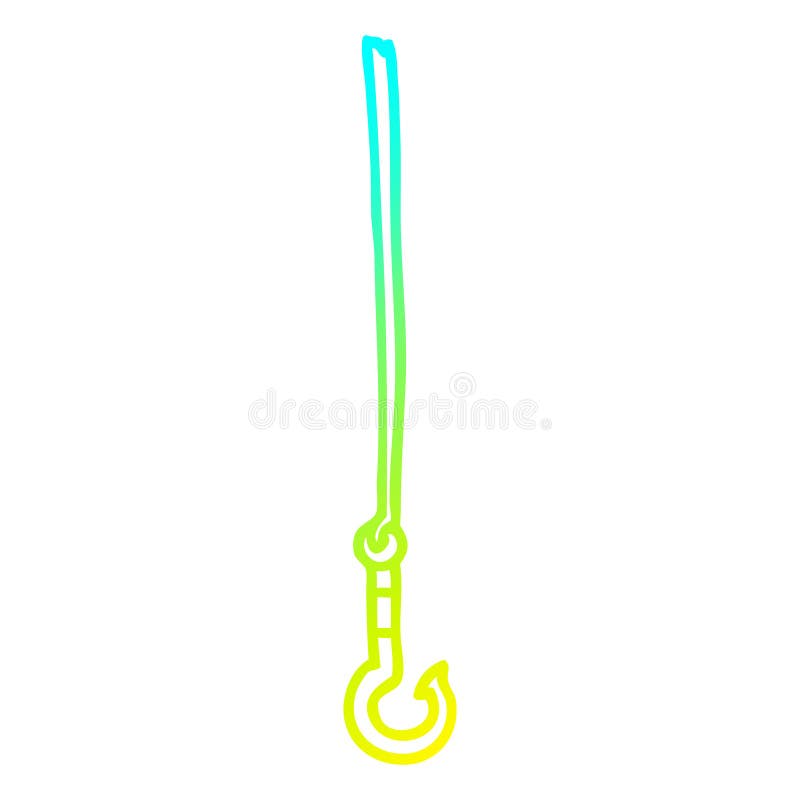 A Creative Cold Gradient Line Drawing Cartoon Fish Hook Stock Vector ...