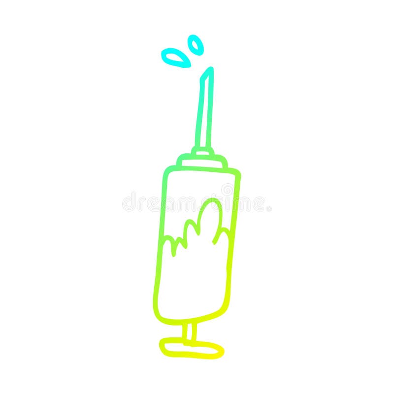 A Creative Cold Gradient Line Drawing Cartoon Fluid Injection Stock ...