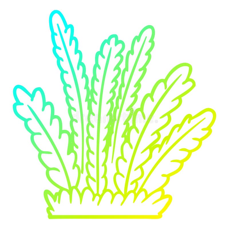 A Creative Cold Gradient Line Drawing Cartoon Growing Plants Stock ...
