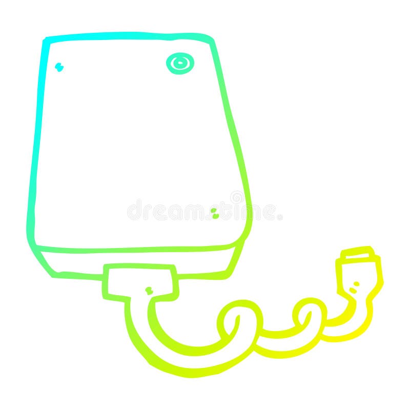 A Creative Cold Gradient Line Drawing Cartoon Hard Drive Stock Vector ...
