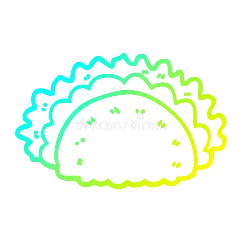 A Creative Cold Gradient Line Drawing Cartoon Healthy Taco Stock Vector ...