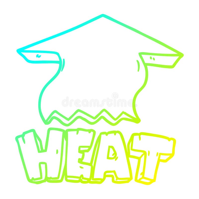 A Creative Cold Gradient Line Drawing Cartoon Heat Symbol Stock Vector ...