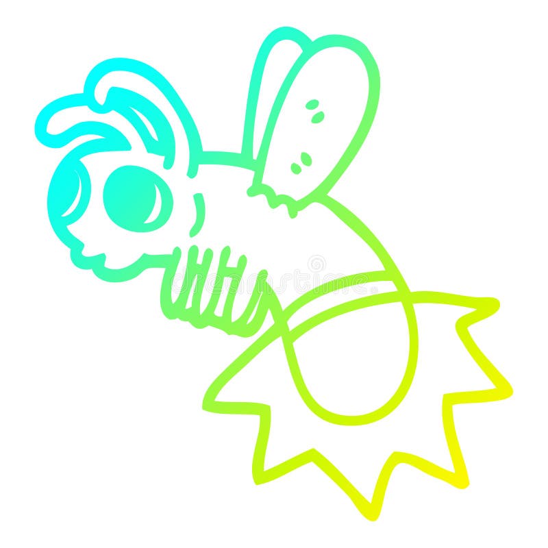 A Creative Cold Gradient Line Drawing Cartoon Lightning Bug Stock ...