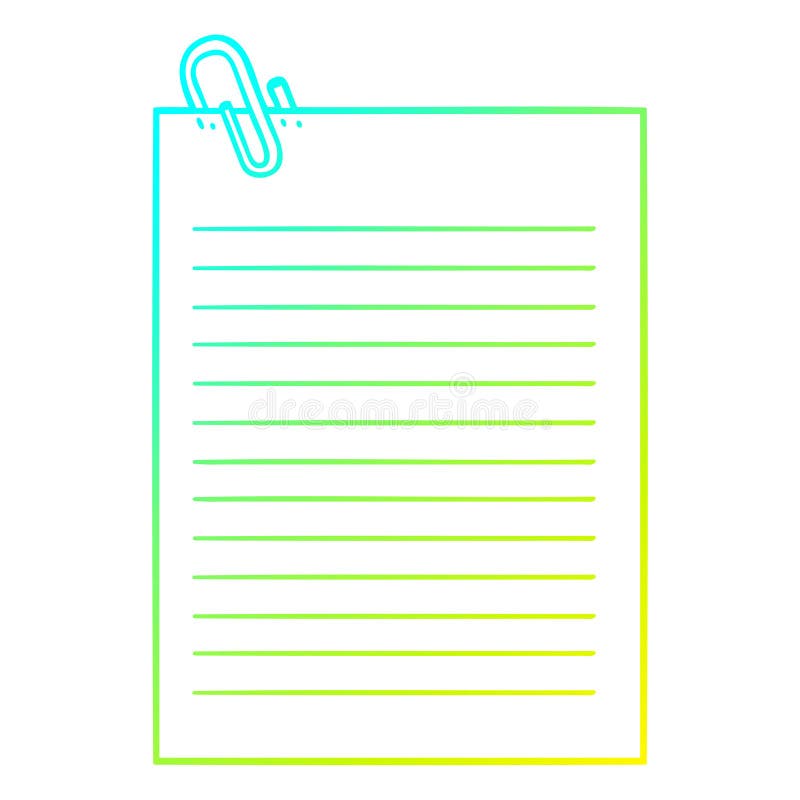 Cartoon Lined Note Paper Attached with Drawing Pin Vector Flat ...