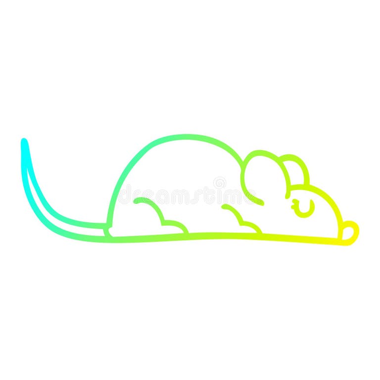 A Creative Cold Gradient Line Drawing Cartoon Little Mouse Stock Vector ...