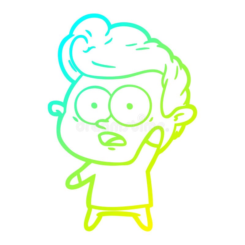 A Creative Cold Gradient Line Drawing Cartoon Man Asking Question Stock ...