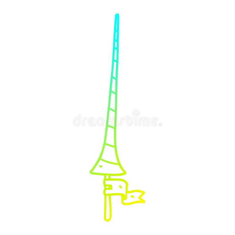 A Creative Cold Gradient Line Drawing Cartoon Medieval Lance Stock ...