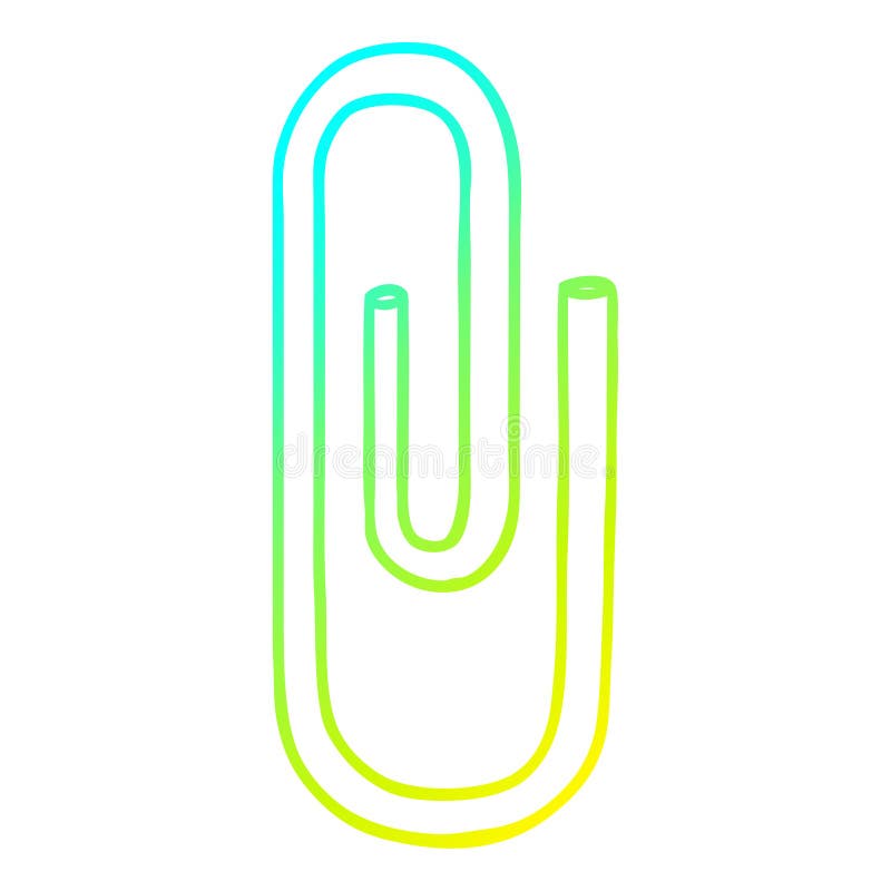 A Creative Cold Gradient Line Drawing Cartoon Paperclip Stock Vector ...