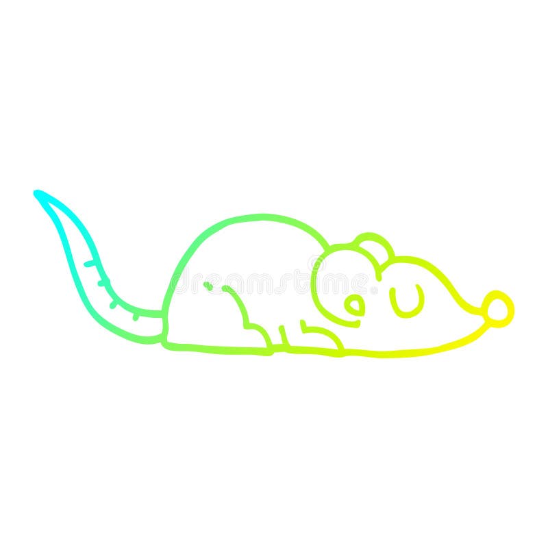 A Creative Cold Gradient Line Drawing Cartoon Peaceful Mouse Stock ...