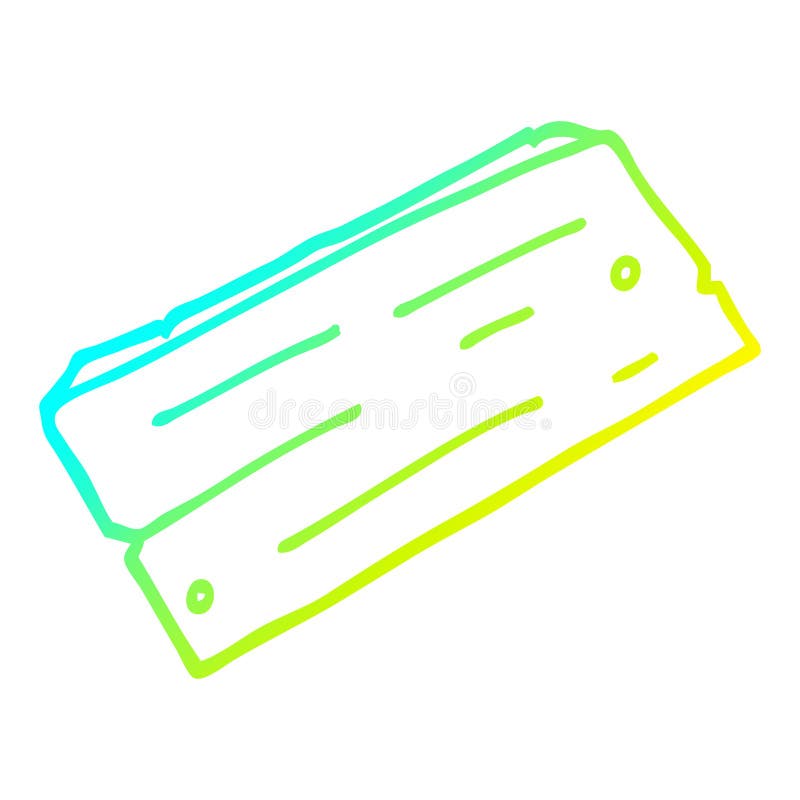Wood Timber Cartoon Cold Line Gradient Spectrum Doodle Drawing Simple ...