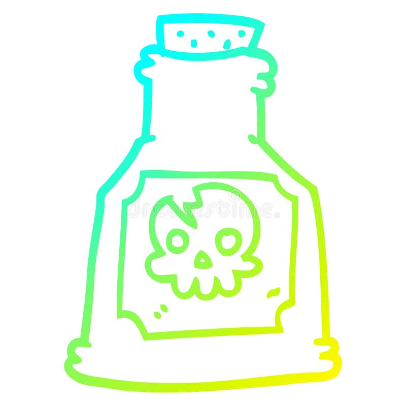 A Creative Cold Gradient Line Drawing Cartoon Poison Bottle Stock ...