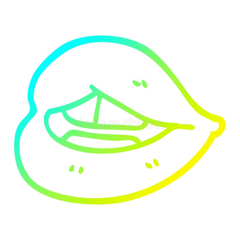 A Creative Cold Gradient Line Drawing Cartoon Purple Lips Stock Vector ...