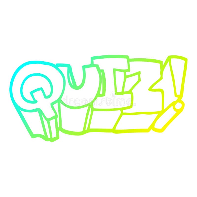 A Creative Cold Gradient Line Drawing Cartoon Quiz Symbol Stock Vector ...
