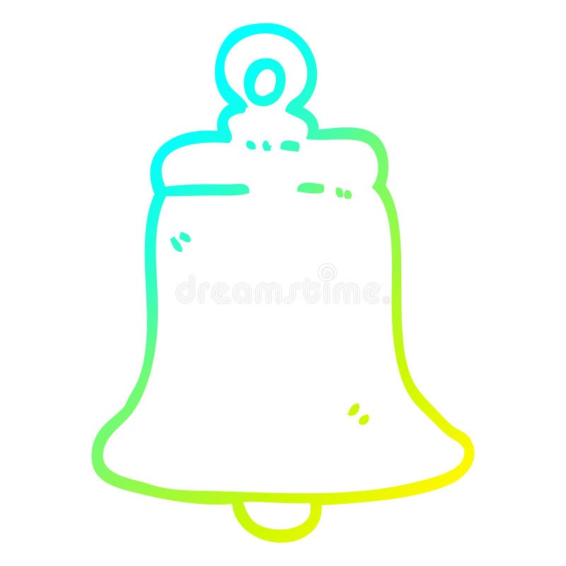 Ringing Bell Hand Cartoon Cold Line Gradient Spectrum Doodle Drawing ...