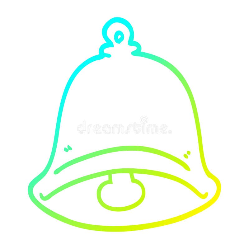 Ringing Bell Hand Cartoon Cold Line Gradient Spectrum Doodle Drawing ...